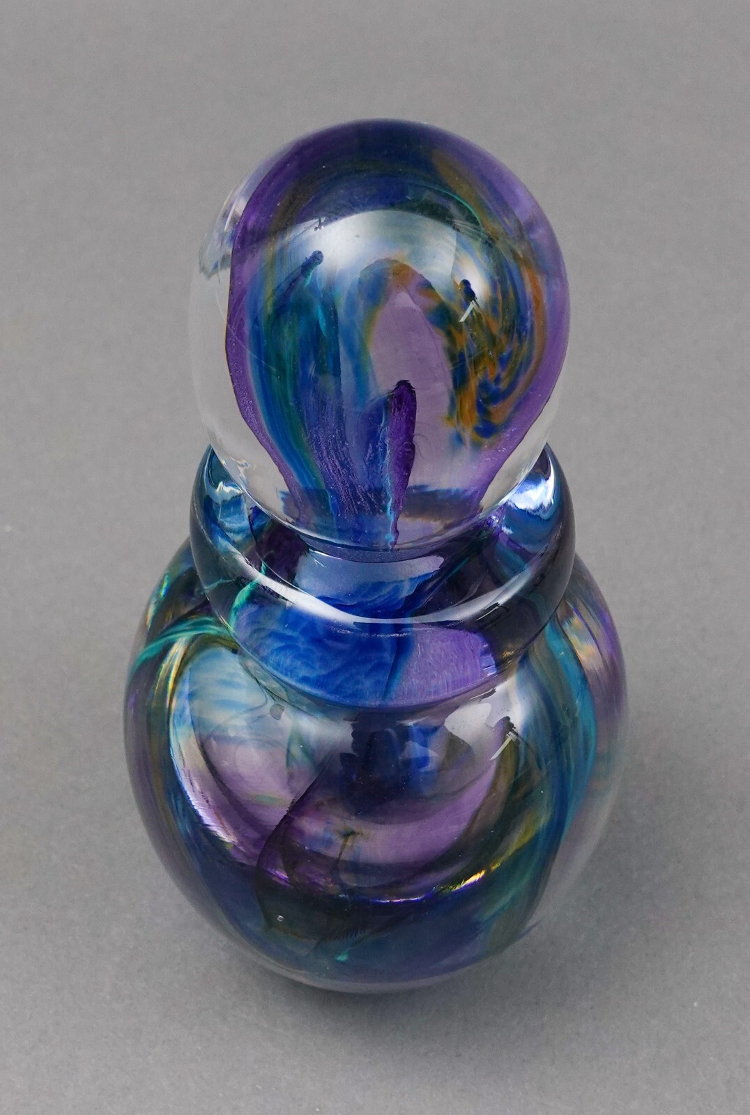Andrew Shea Signed Hand Blown Art Glass Swirl Perfume Bottle With ...