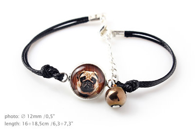Pug. Bracelet for people who love dogs. Photojewelry. Handmade. UK | eBay