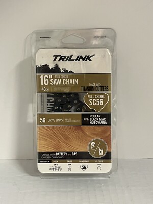 TRILINK SC56 Titanium 16" Full Chisel Saw Chain - T65056TLW Poulan ...