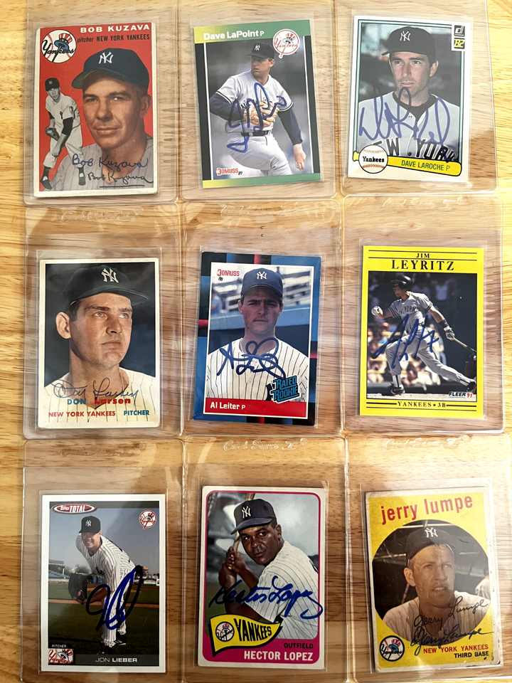 HUGE LOT OF 218 AUTOGRAPHED MOSTLY YANKEES BASEBALL CARDS - Rookies ...