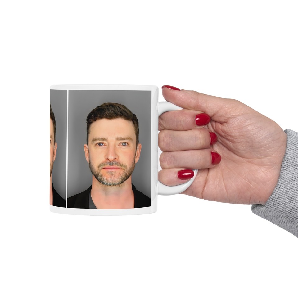 Justin Timberlake Mugshot Coffee Mug 11oz | Stunning 2024 Mug Shot ...