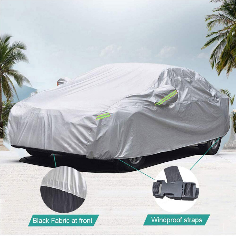 6 Layer Heavy Duty Silver Car Cover Waterproof Dust UV Resistant ...