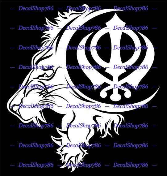 Sikh Defender - Khanda with Lion - Cars/SUV's Vinyl Die-Cut Peel N ...