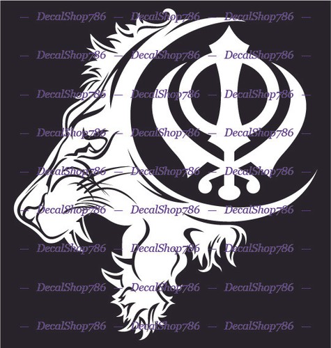 Sikh Defender - Khanda with Lion - Cars/SUV's Vinyl Die-Cut Peel N ...
