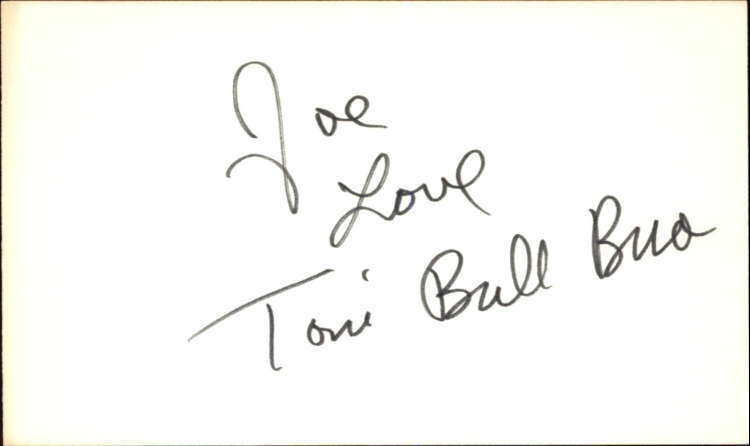 TONI BULL BUA d. 2016 SOMERSET Signed 3"x5" Index Card | eBay