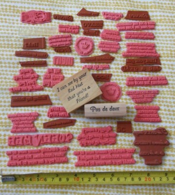 44 SAYINGS & WORDS UNMOUNTED RUBBER STAMPS CRAFT CLEARANCE BUNDLE ...
