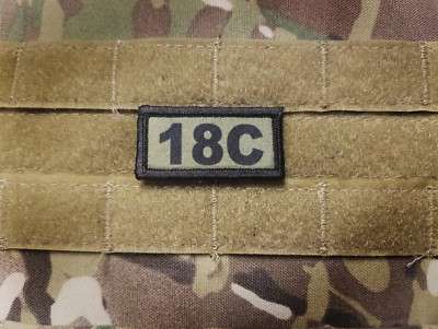 1x2" 18C Special Forces Engineer Gear Tab Patch ODA 18 Charlie OD Green ...