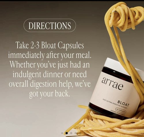 NEW Arrae BLOAT Dietary Supplement Alchemy For Bloating & Gas Relief 60 ...