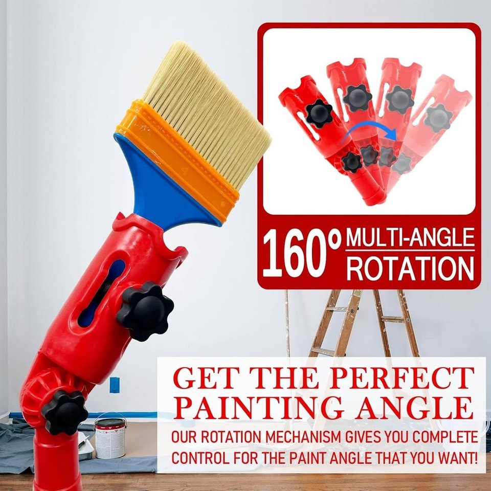 Multi-Angle Paint Brush Extender,Extension Pole Attachment Holder for ...