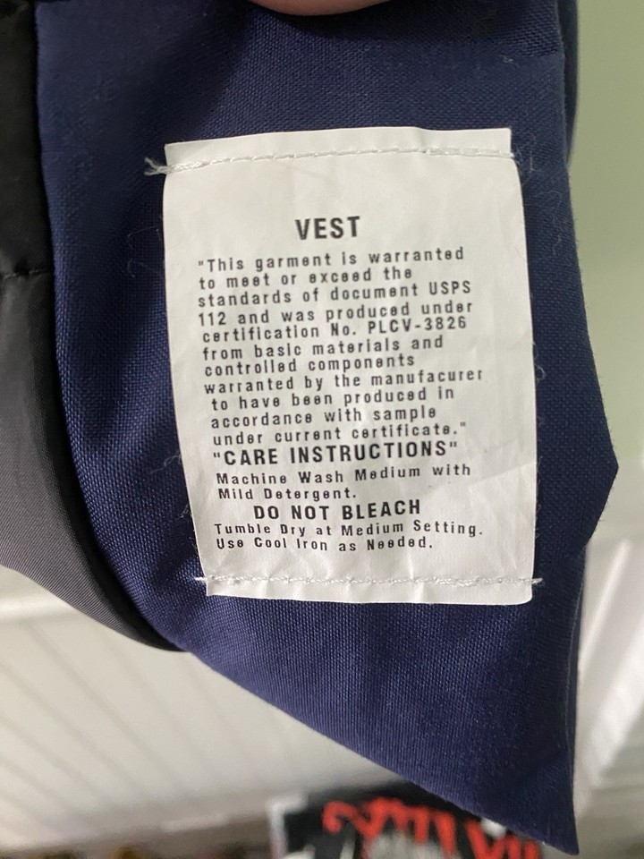 Brookfield Jacket Vest US Mail USPS Post Office Postal Service Size 48 ...