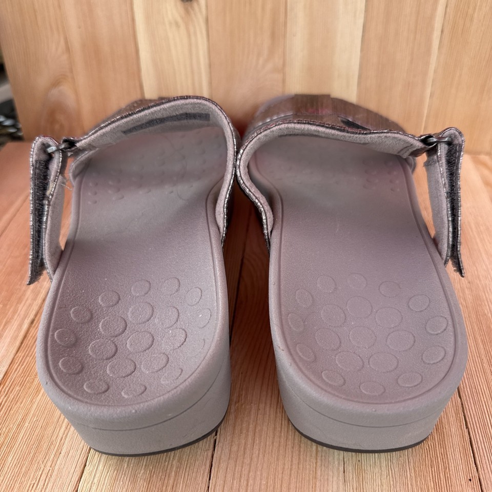 Vionic Womens Elle Silver Slide Sandals Snake 6M Gently Worn | eBay