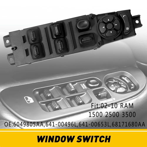 For 02-10 Dodge 1500 Ram 2500 Driver Side Door Window Switch Panel ...