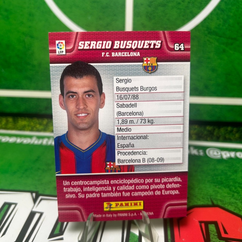 SERGIO BUSQUETS 64 - FC BARCELONA -PANINI MGK MEGACRACKS LA LIGA 2010 ...