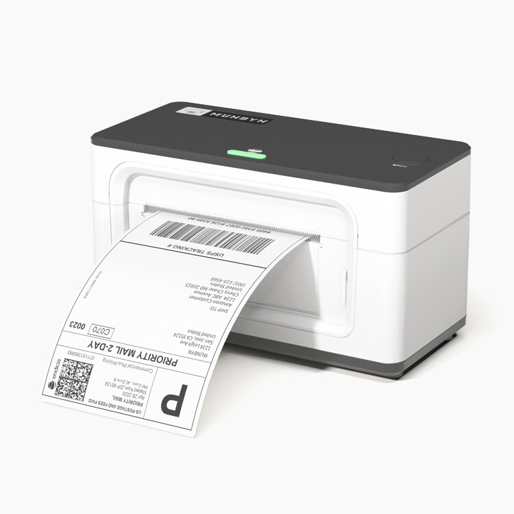 MUNBYN 4x6 White Thermal Shipping Label Printer/500 Labels /Holder ...