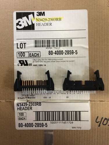 N3429-2303RB 3M CONN HEADER VERT 26POS 2.54MM 4 PIECES | eBay