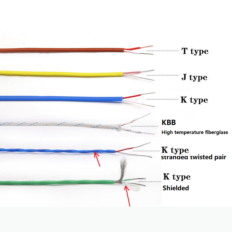 Type K/J/T Thermocouple Compensating Cable Temperature Sensing Wire ...