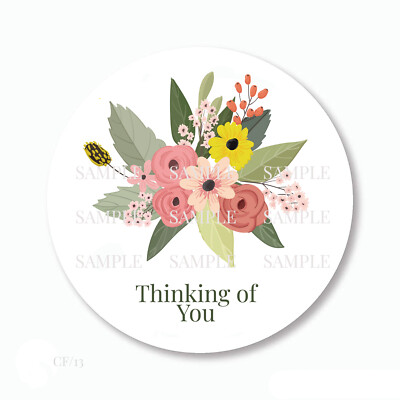 Thinking of You Scrapbook Stickers Floral Favors Flower Stickers ...