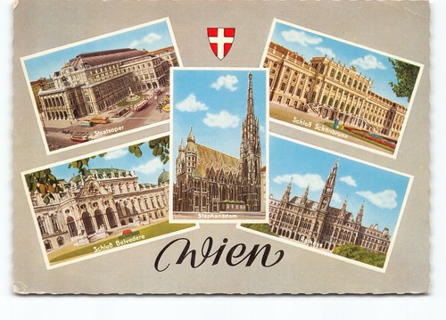 Famous Places Multi View Vienna Austria Cont Postcard Vtg Posted 1964 ...