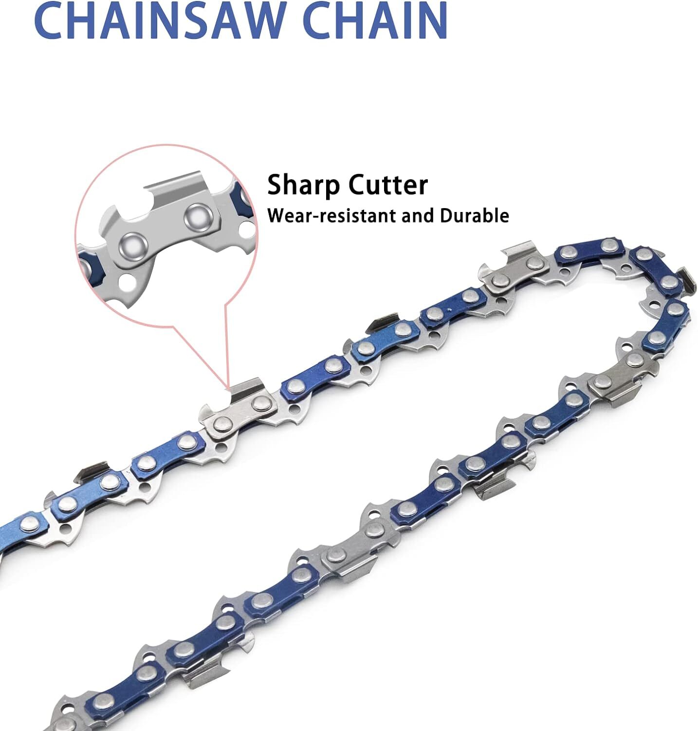 18" Chainsaw Chain 3/8"LP .050" Gauge 62DL For Greenworks 80V Cordless ...