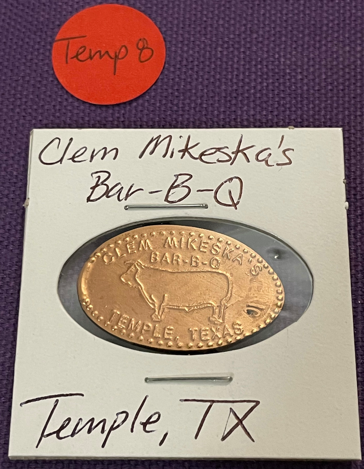 Clem Mikeska's Bar-B-Q - Temple, TX - Smashed Penny COPPER Pre-1982 | eBay