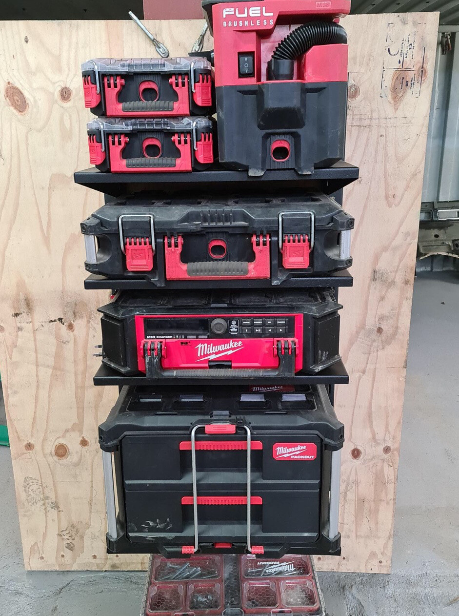 Packout storage racking Kit For Milwaukee Tools Boxes Van/workshop/shed ...