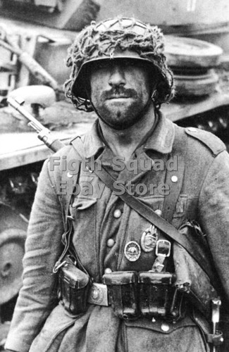 WW2 Picture Photo German private with wound badge and Panzer badge 5987 ...