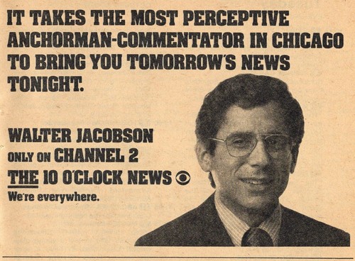 1977 WBBM TV AD ~ WALTER JACOBSON NEWS ANCHORMAN CHICAGO,ILLINOIS | eBay