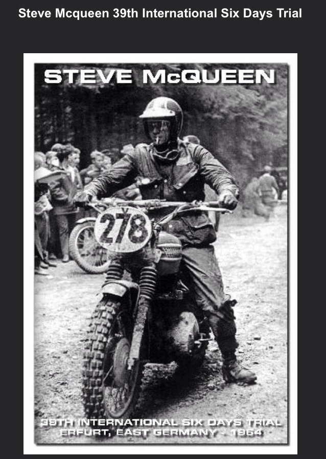 Steve Mcqueen Motorcycle Poster