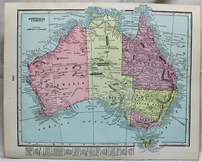 CRAM'S ATLAS MAP PAGE AUSTRALIA & DUTCH EAST INDIES PHILIPPINES 1899 ...
