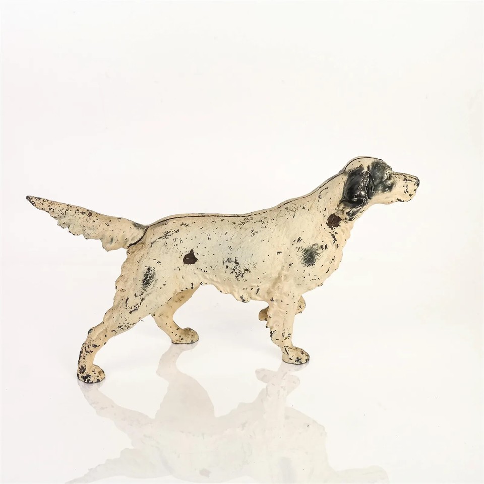 ANTIQUE HUBLEY CAST IRON "English Pointer DOG " ART STATUE HOME GARDEN ...