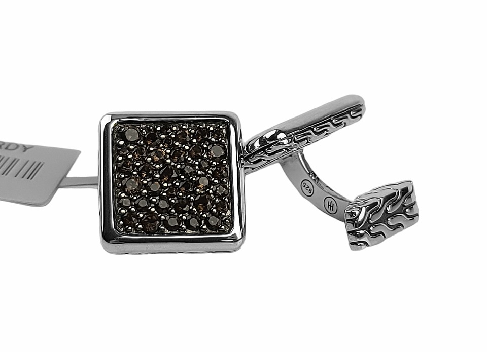 JOHN HARDY ST. SILVER CLASSIC CHAIN LAVA CUFFLINKS SMOKY QUARTZ $995 ...
