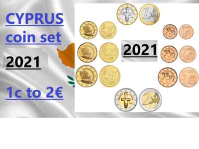 Cyprus coins 2022 all 1 2 5 10 20 50 cents 1€ 2€ euro UNC fishing boats ...