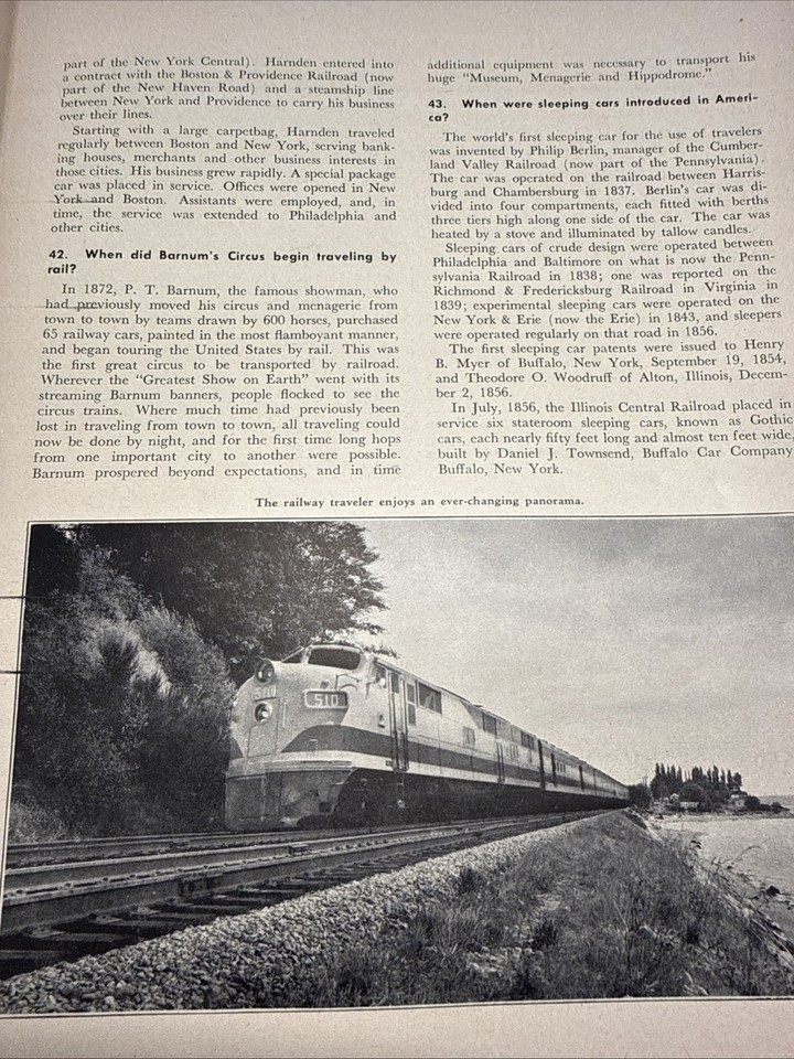 1951 Vintage Quiz on Railroads and Railroading Locomotive Trains ...