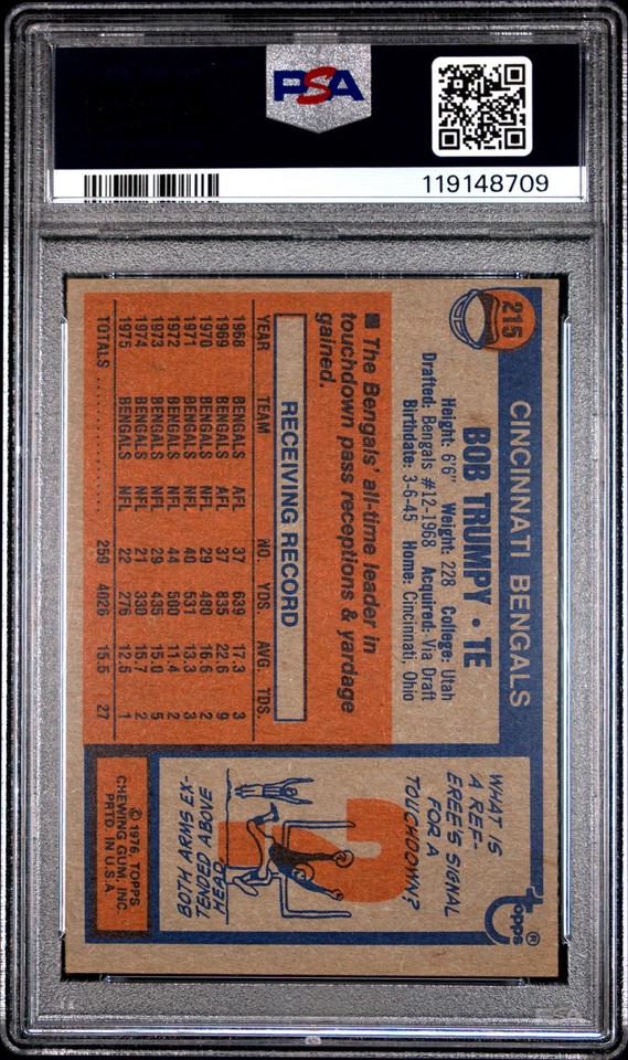 1976 TOPPS #215 BOB TRUMPY PSA 7 | eBay