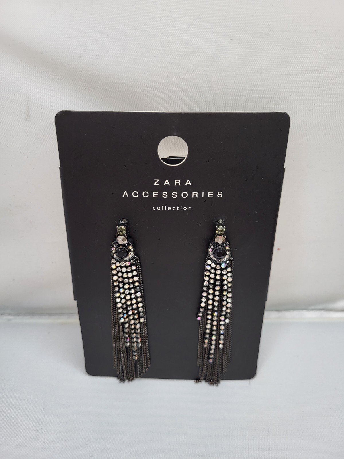 ZARA ACCESSORIES COLLECTION SPARKLY RUSTIC SILVER BEJEWELED EARRINGS | eBay
