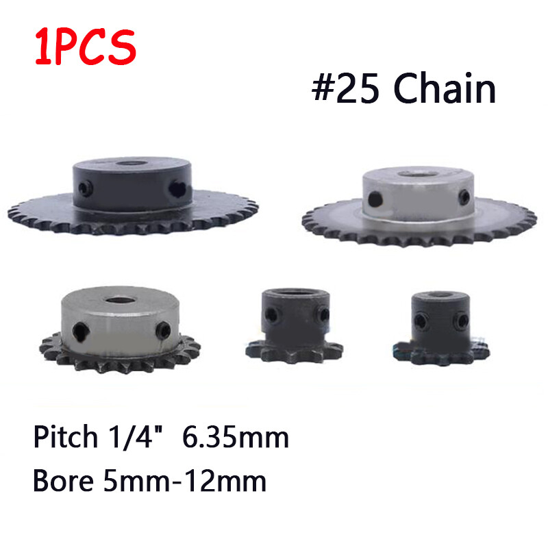 #25 Chain 9-40T Drive Sprocket Wheel Bore 5-12mm For 04C Chain Pitch 1/ ...