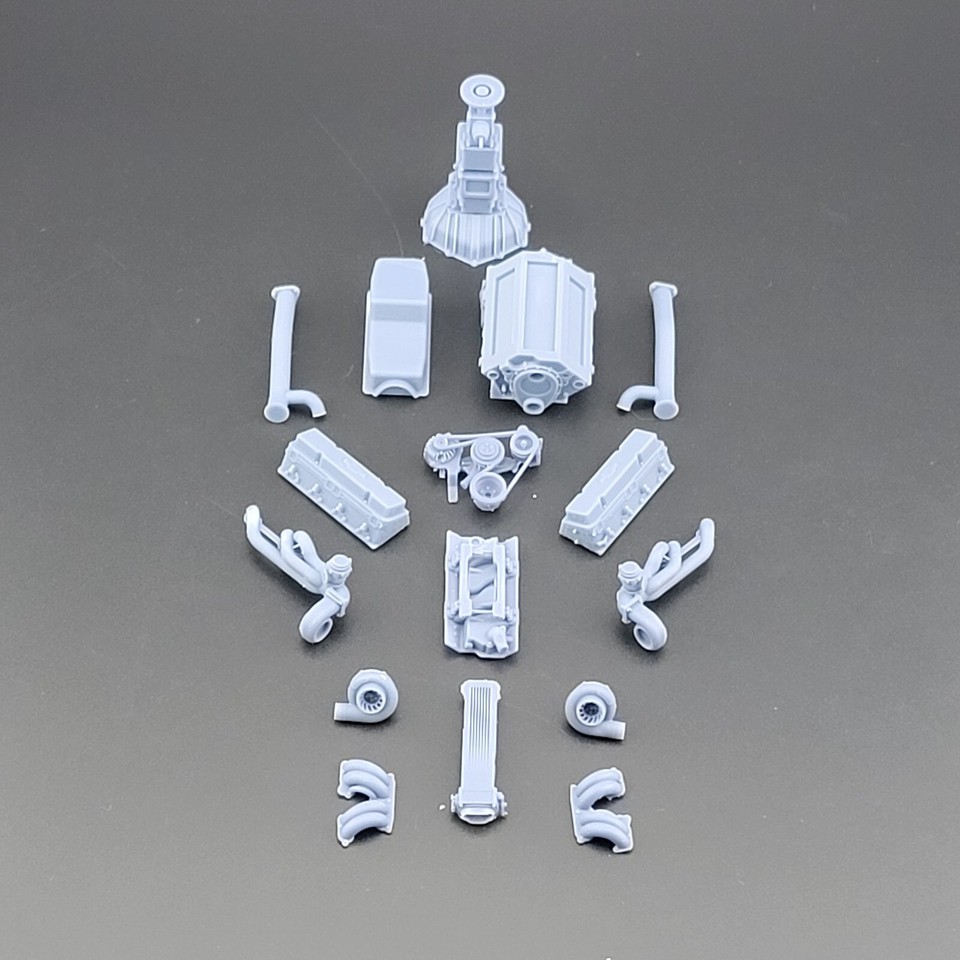 SBC 350ci Twin Turbo TPI model engine resin 3D printed 1:24-1:8 scale ...