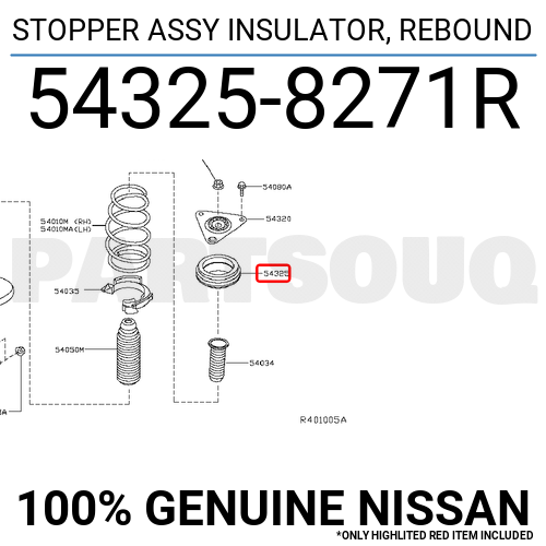 543258271R Genuine Nissan STOPPER ASSY INSULATOR, REBOUND 54325-8271R ...