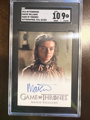 2012 Game of Thrones Autograph Maisie Williams (Arya Stark) SGC 10, 9 ...