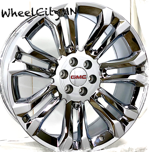 22” Chrome OE 5666 SES Replica Wheels fits GMC Sierra Yukon XL Denali ...