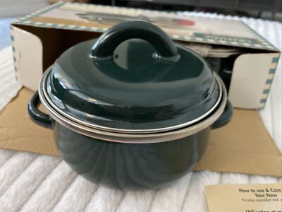 NEW GRANADA 2 MINI CASSEROLES W/LIDS Megaware Made In Spain Enamel ...