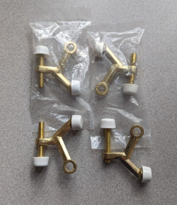 Hinge Pin Door Stop Hardware Polished Brass with White Ends (Set of 4 ...