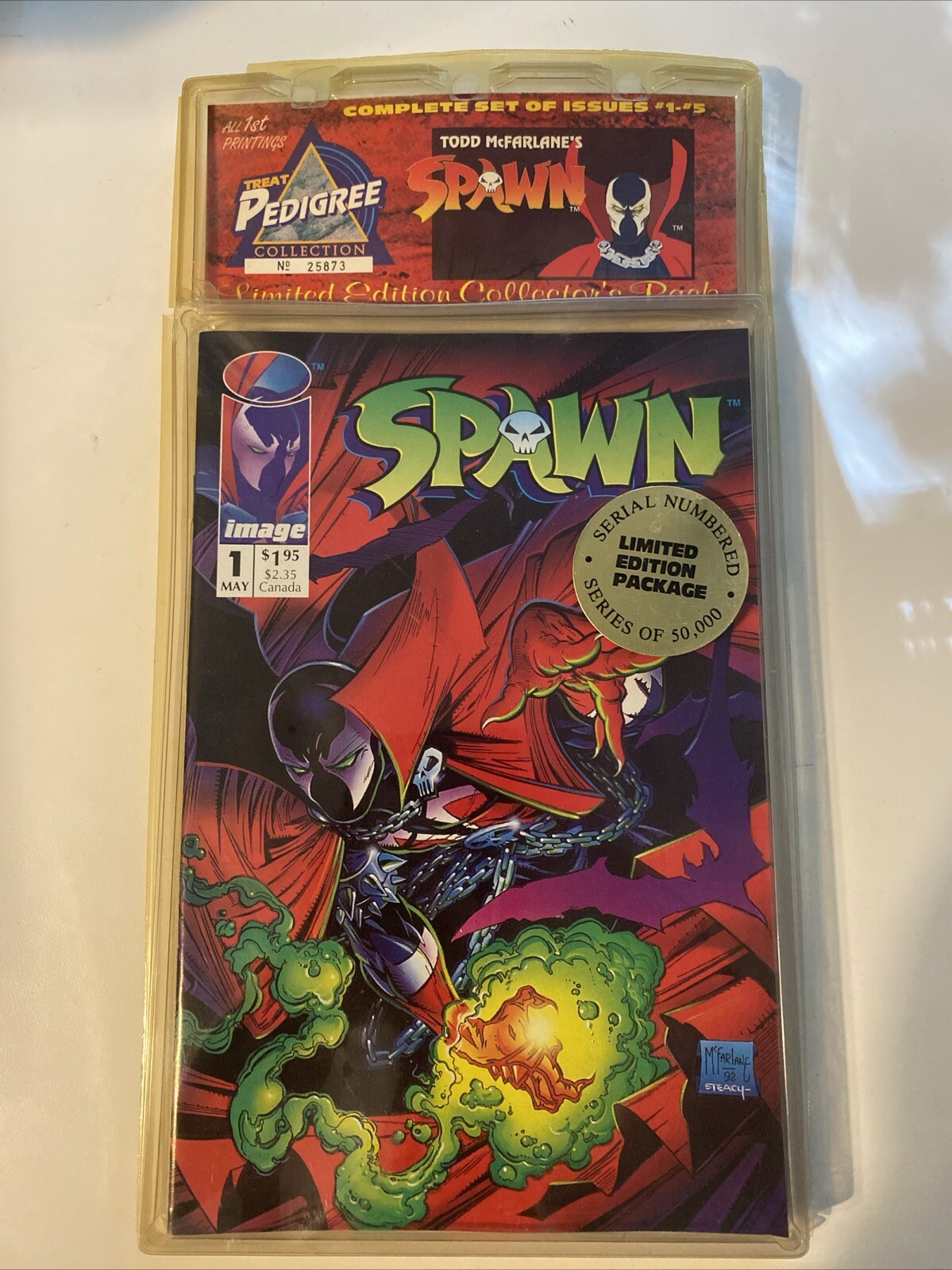 1992/1993 SPAWN LIMITED EDITION PACKAGE TREAT PEDIGREE ISSUES #1-#5 ...