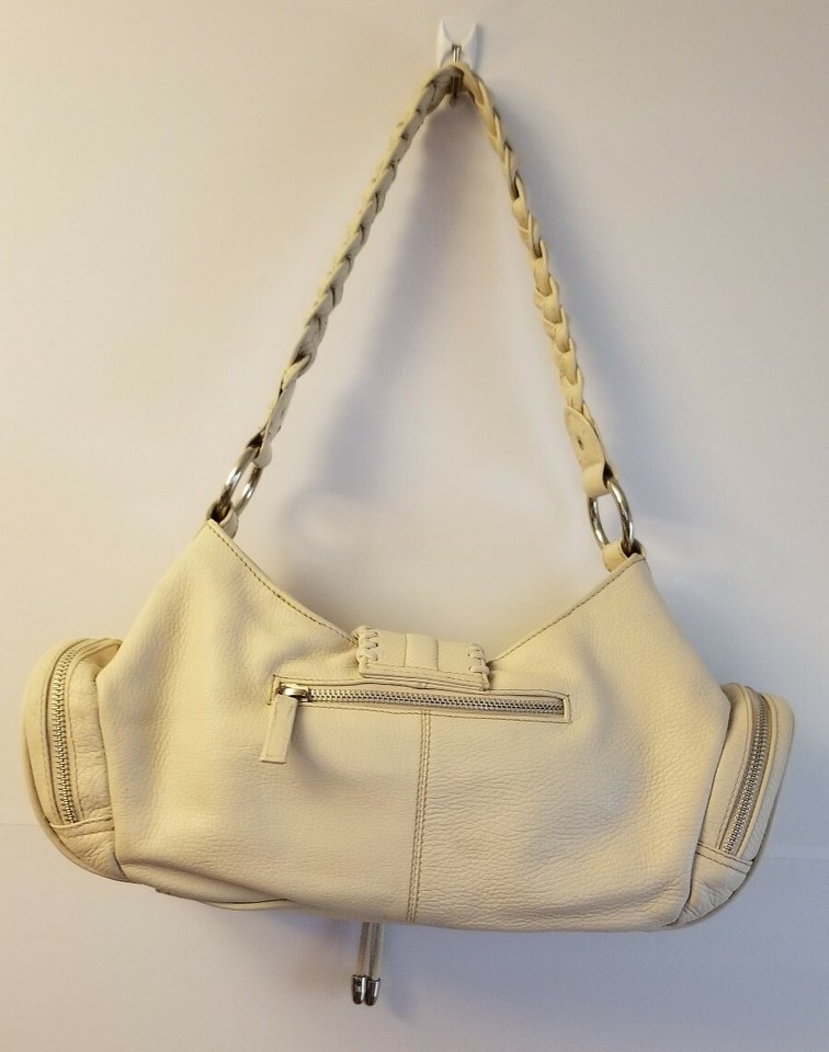 Michael Rome Ivory Cream Beige Shoulder Bag Purse Italian Genuine ...