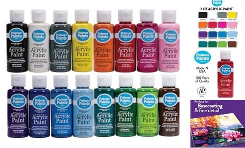 Palmer 2oz 16 Color Acrylic Paint Set, Perfect Color Selection ...
