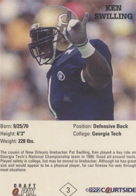 1992 Courtside Draft Pix Ken Swilling #3 for sale | eBay