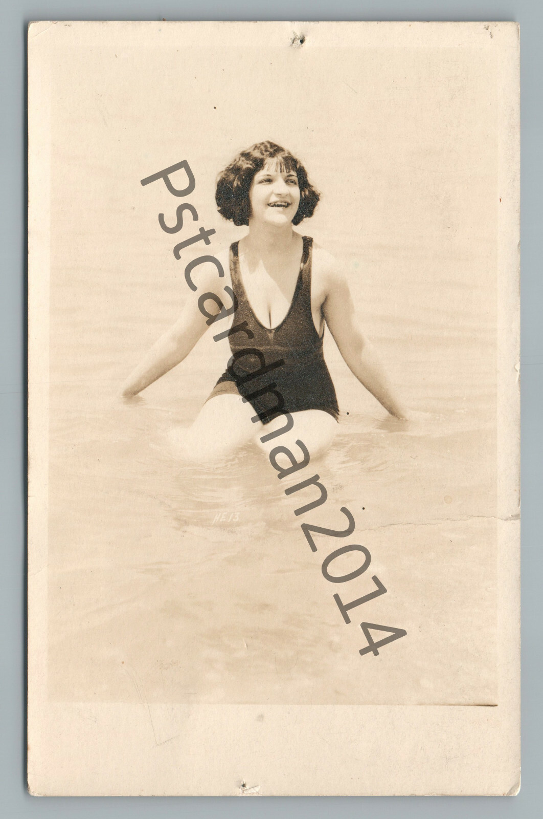 Busty Bathing Suit Woman—Guerneville CA Sonoma RPPC Cleavage Risque ...