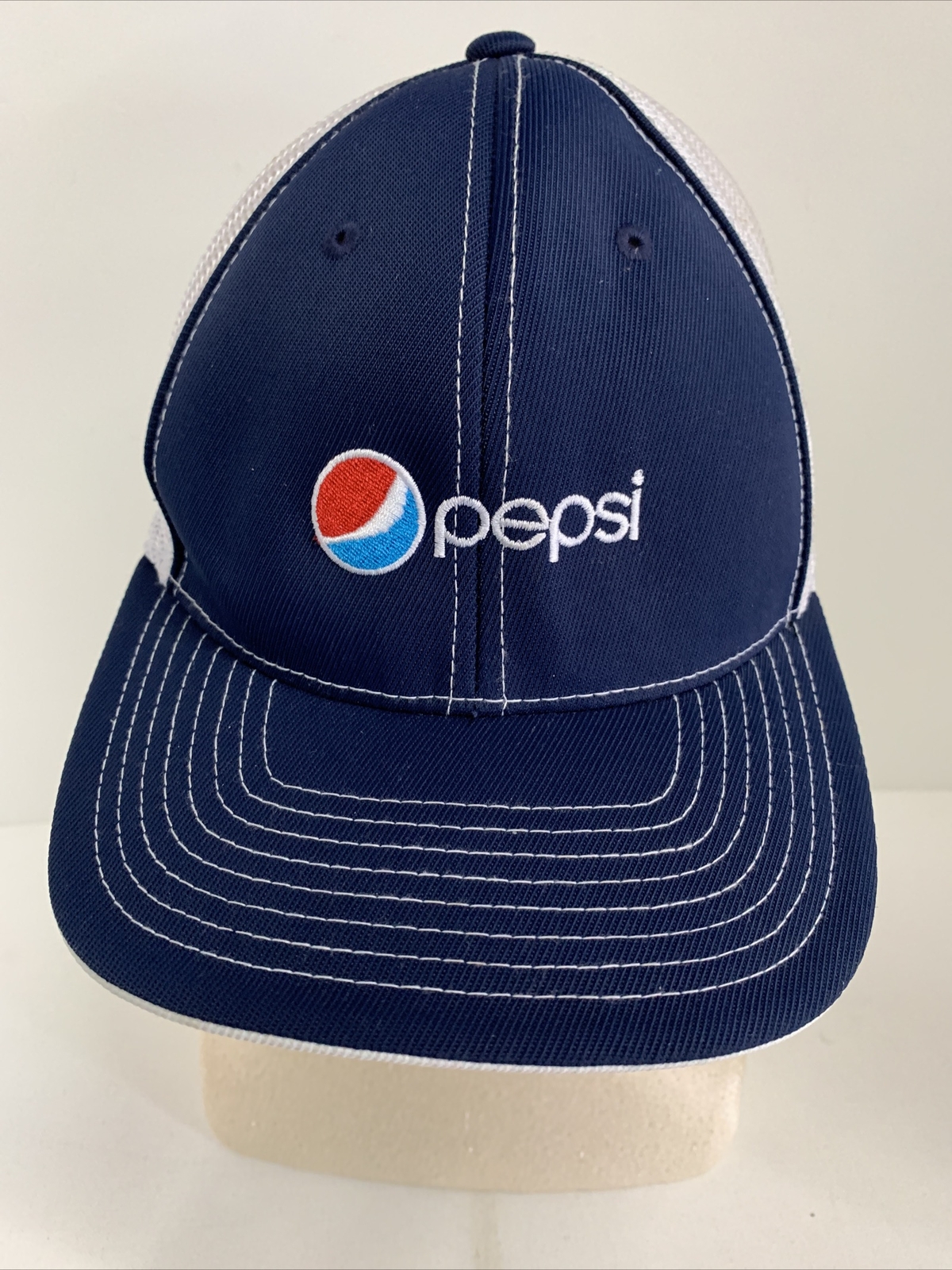 Pepsi Cola Blue And White Fitted Baseball Hat/Cap Emb… - Gem