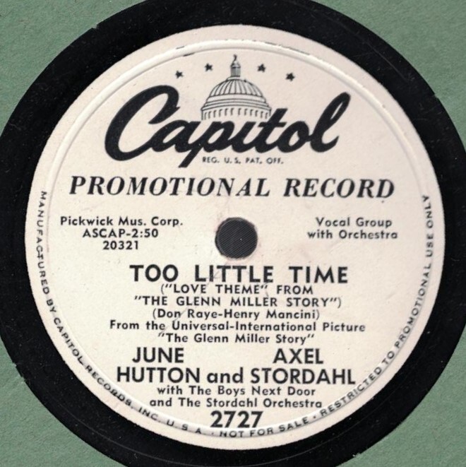 JUNE HUTTON AXEL STORDAHL TOO LITTLE TIME GLENN MILLER STORY THEME 10 ...