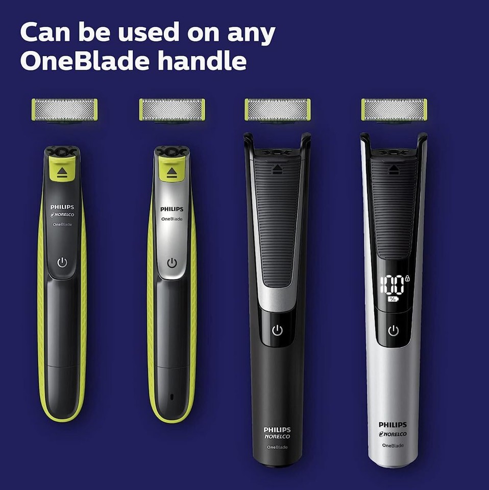 2 Pairs of Norelco One Blade Replacement Shaving Blades, 3 Count, QP230 ...